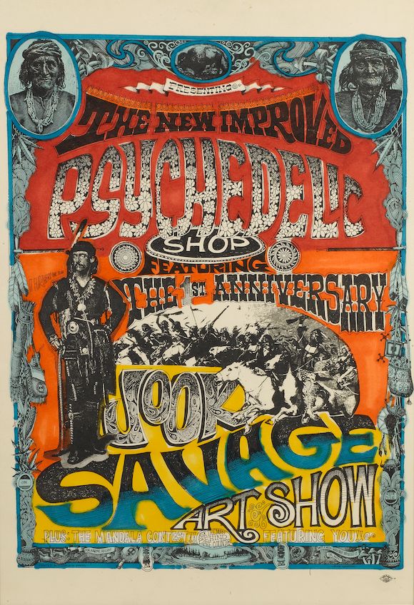 Bonhams : Rick Griffin New Psychedelic Shop Art Show poster, 1966,