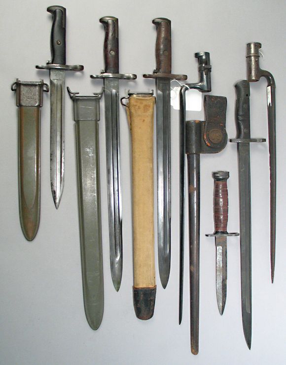Bonhams : A lot of seven American bayonets
