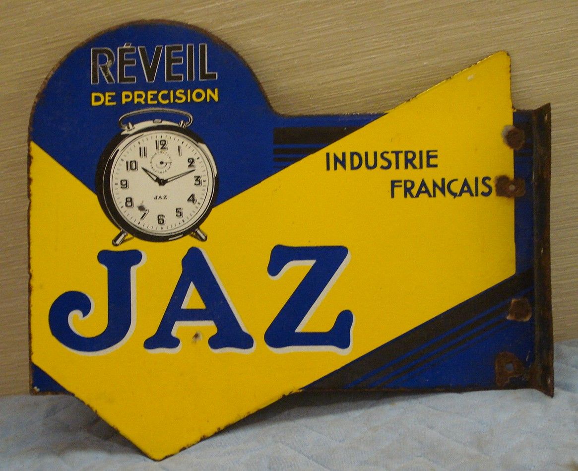Bonhams Cars : A Jaz clocks enamel sign, French, circa 1930,