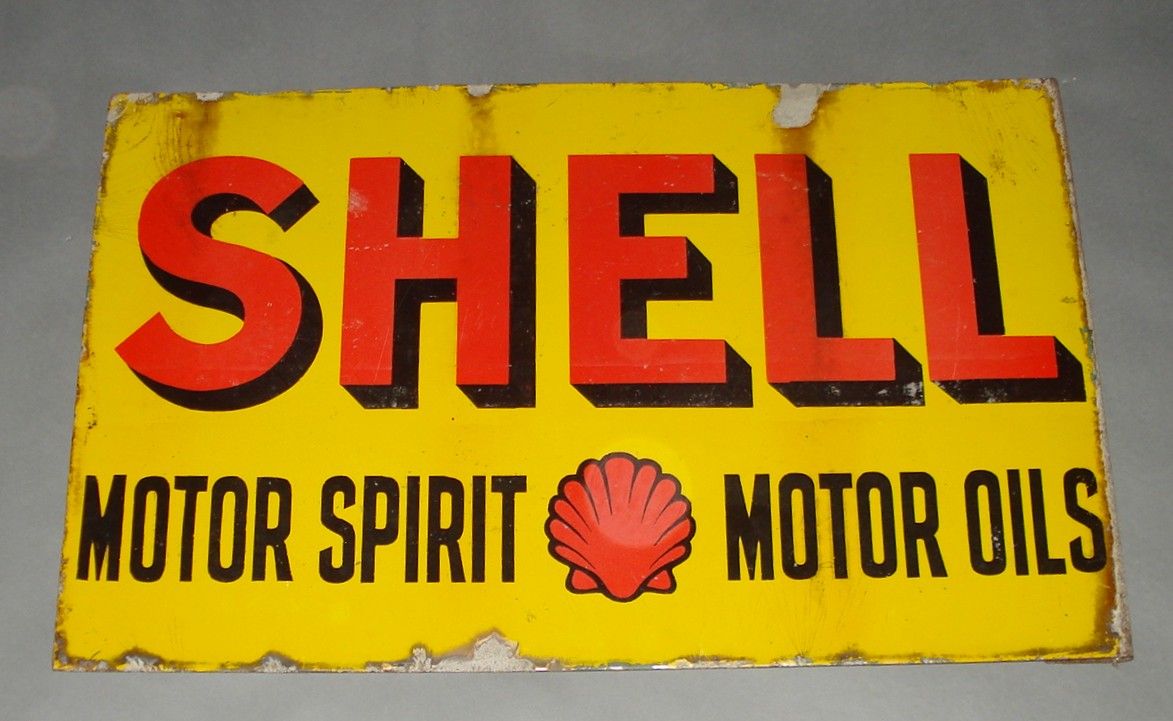 Bonhams Cars : A Shell enamel sign, circa 1920,