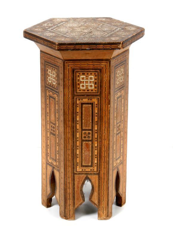 Bonhams : A Levantine ivory and mother of pearl inlaid table