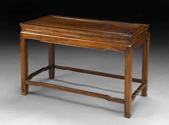 Bonhams : A Huali low table with corner legs (zhuo)