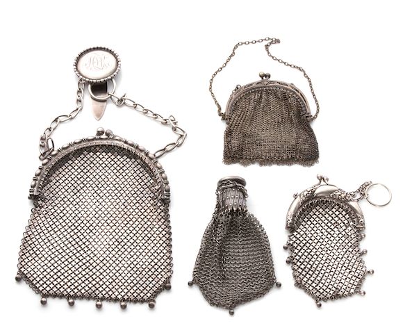 Bonhams : A collection of mesh purses and one ladies vanity,