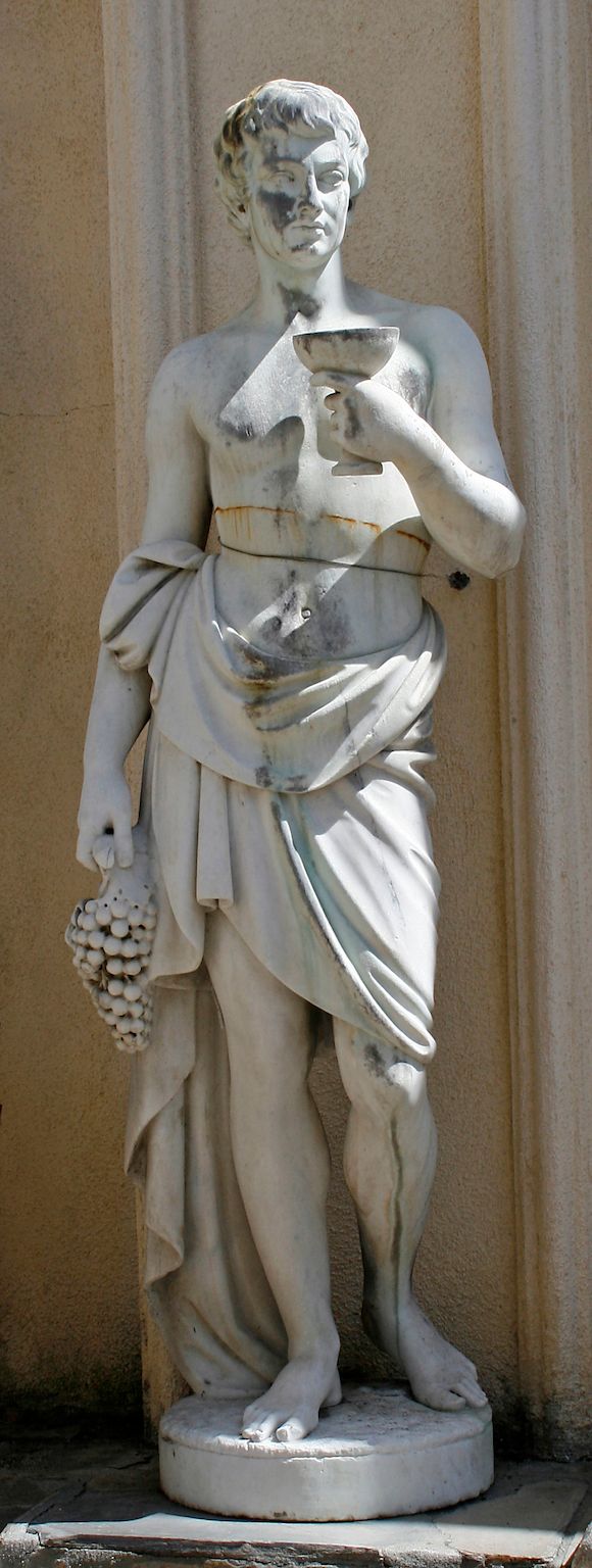 Bonhams : A Continental Neoclassical white marble figure of Bacchus