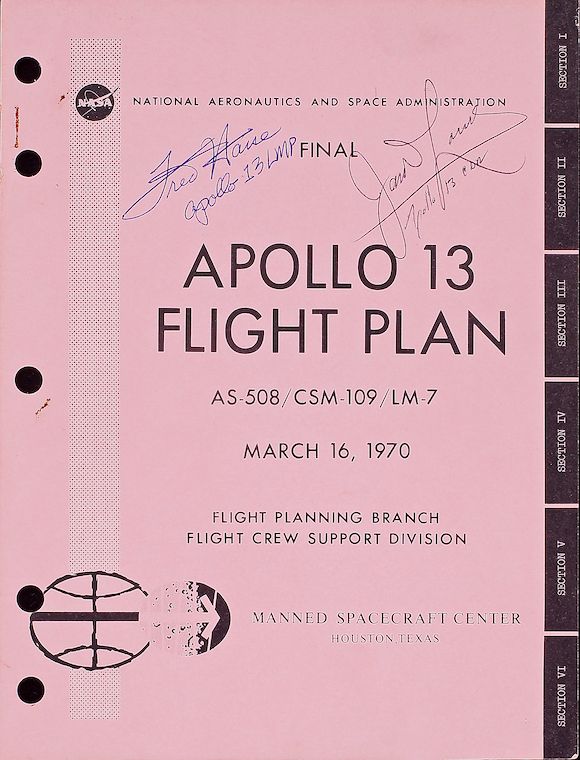 Bonhams : MISSION PLANS FOR APOLLO 13.