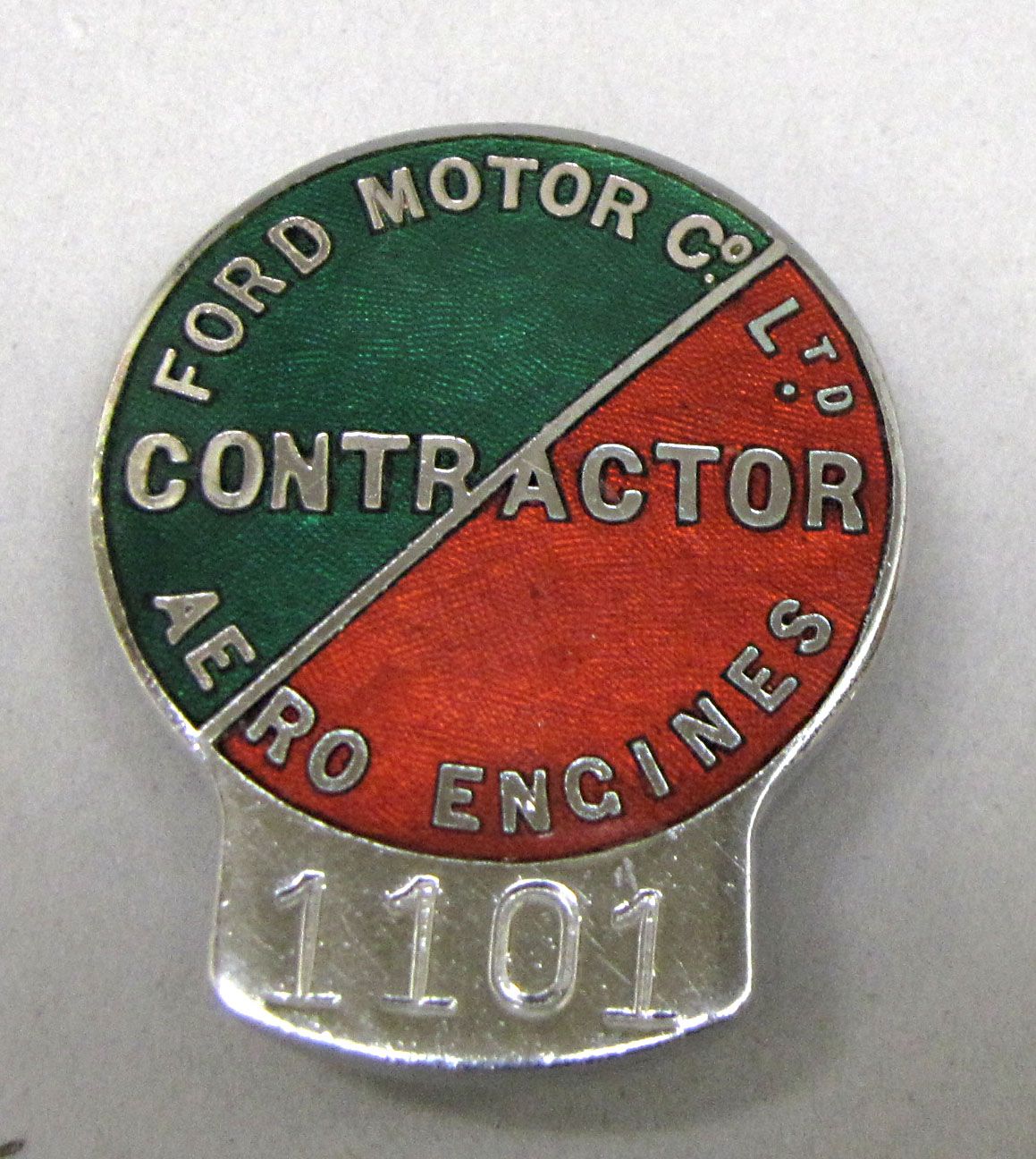 Bonhams Cars : A Ford Motor Co Ltd Aero Engines contractor's lapel badge,