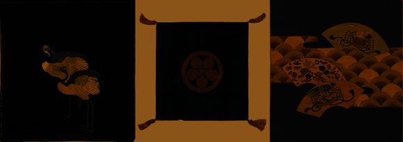Bonhams : A group of three Japanese cloth fukasa (gift covers)