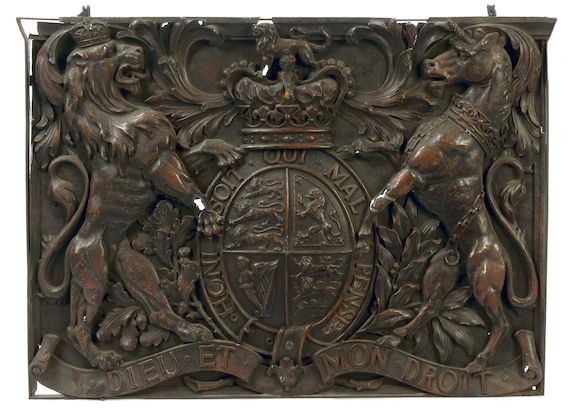 Bonhams : A Victorian copper Royal coat of arms