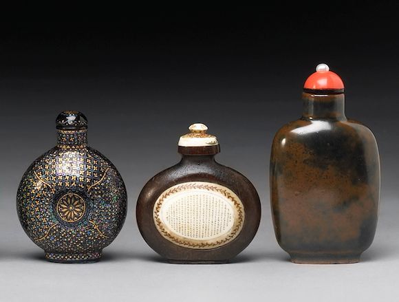 Bonhams : A group of three snuff bottles