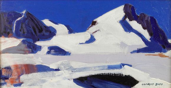 Bonhams : Conrad Buff (1886-1975) Sierra glaciers 10 1/2 x 19 3/4in
