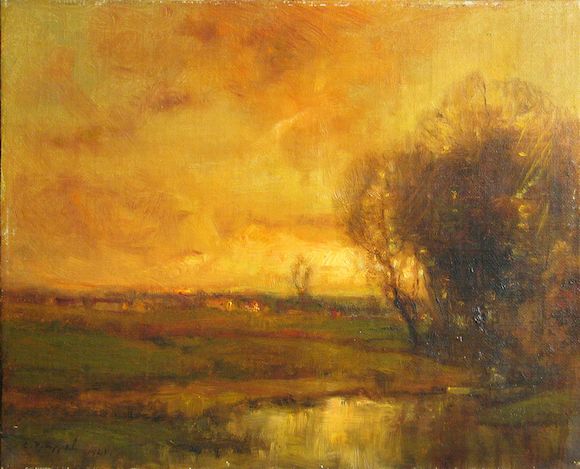 Bonhams : Charles P. Appel (American, 1857-1928) A river landscape at ...