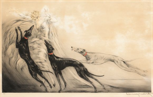Bonhams : Louis Icart (French, 1888-1950); Coursing II;