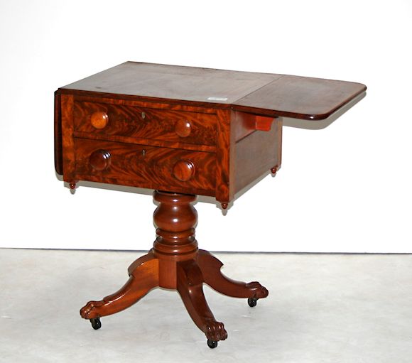Bonhams : A Classical mahogany drop leaf sewing table