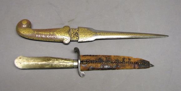 Bonhams : Two Indian gold damascened steel daggers Mughal, 18th/19th ...