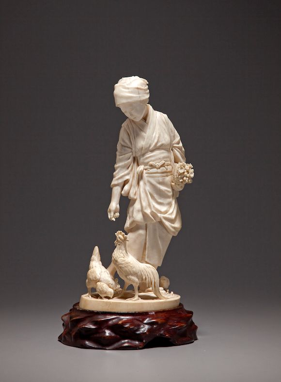 Bonhams : Ivory model of a beauty By Keiun (late 19th century)
