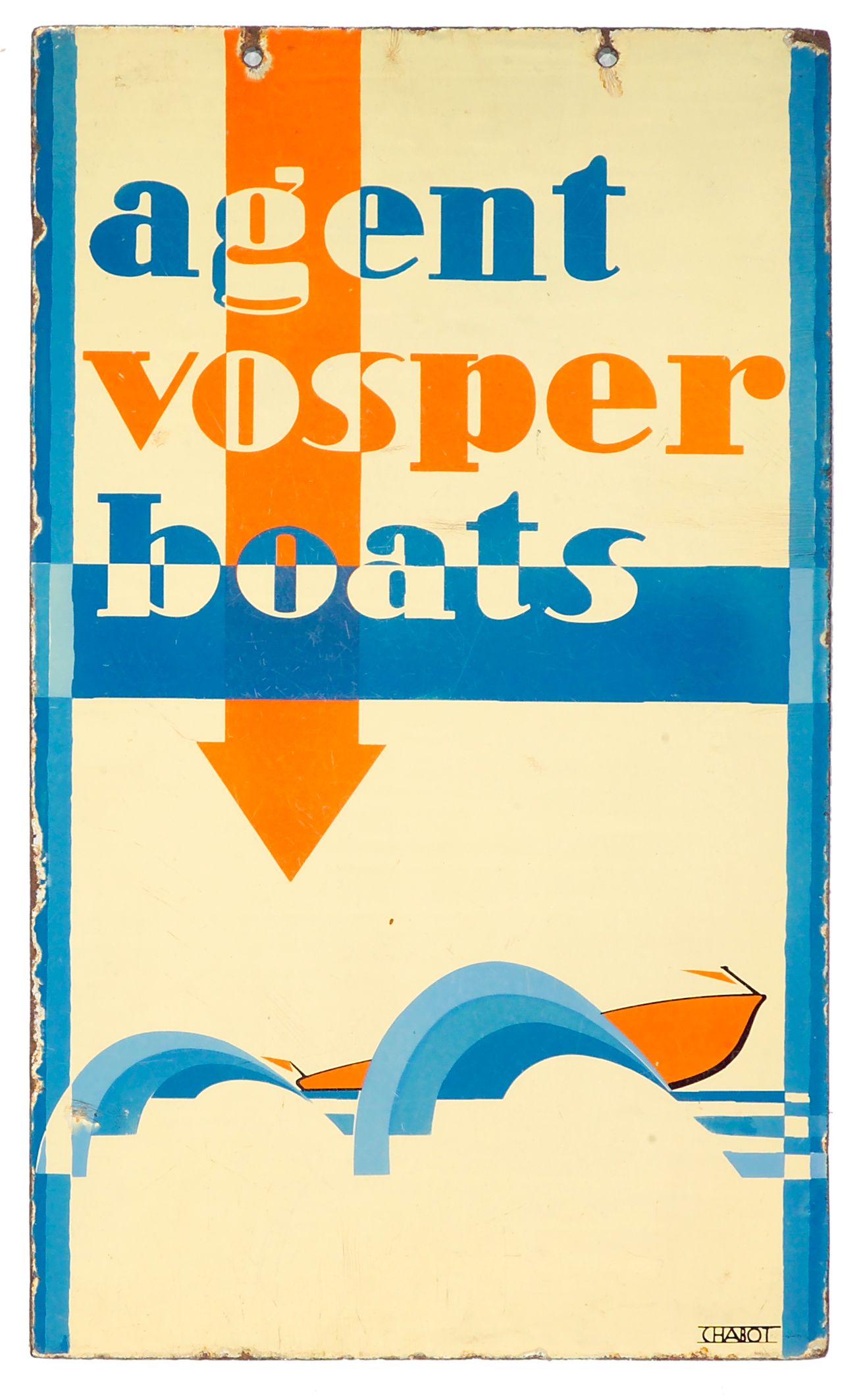 Bonhams Cars : A rare 'Agent Vosper Boats' enamel advertising sign ...