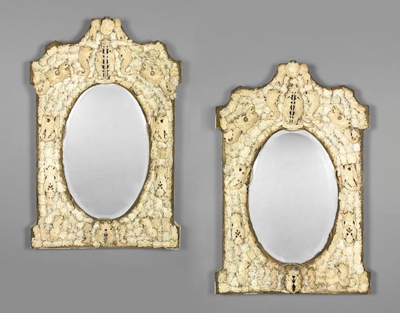Bonhams : A pair of carved ivory mirrors probably Dieppe second half ...
