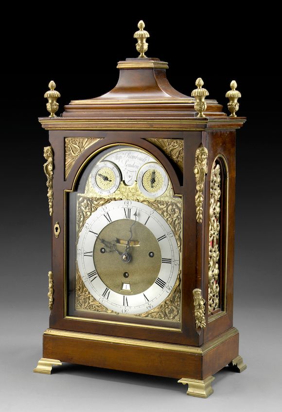 Bonhams : A George III mahogany quarter chiming bracket clock Stephen ...