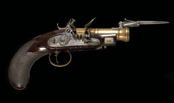 Bonhams : An English flintlock bayonet pistol by Alexander Wilson