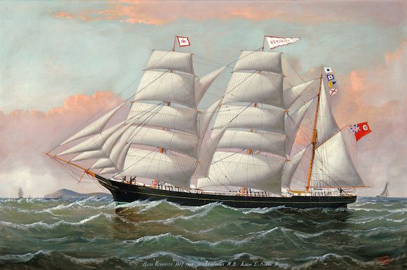 Bonhams : William Howard Yorke (American, 1847-1921) The British bark ...