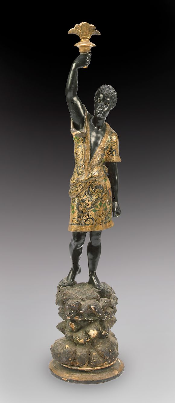 Bonhams : A Venetian polychrome decorated figure of a blackamore late ...