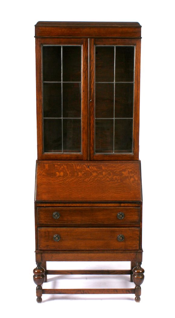 Bonhams : A Jacobean style oak secretary bookcase