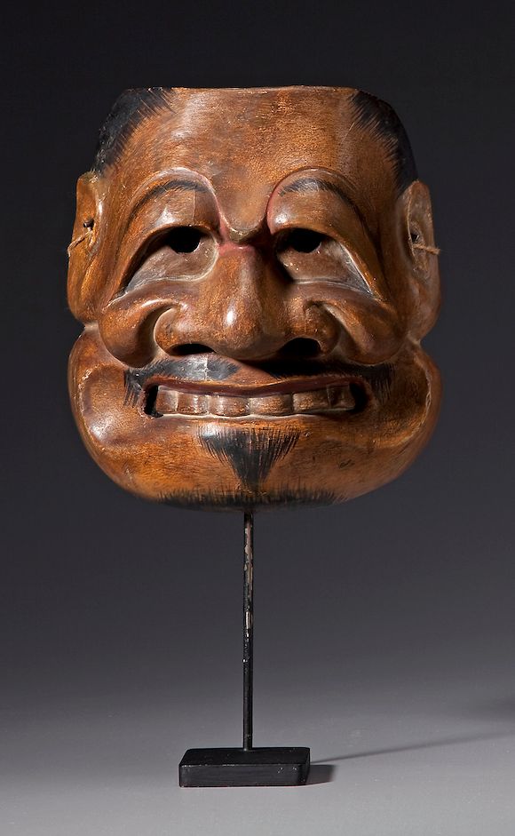 Bonhams : A KYOGEN MASK OF BUAKU 18th century