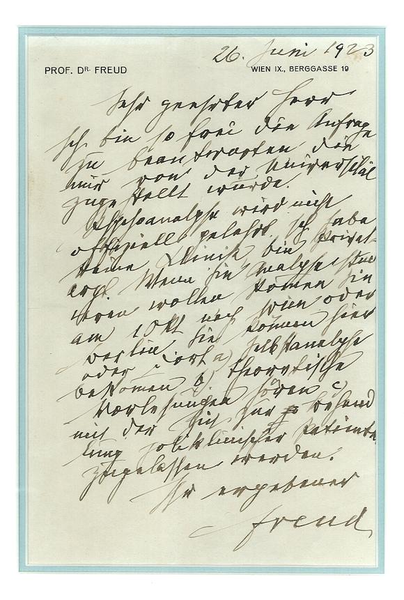 Bonhams Freud Sigmund 1858 1939