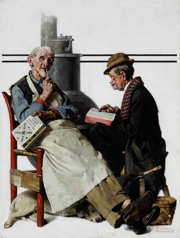 Bonhams : Norman Rockwell (American, 1894-1978) 'The crossword puzzle ...