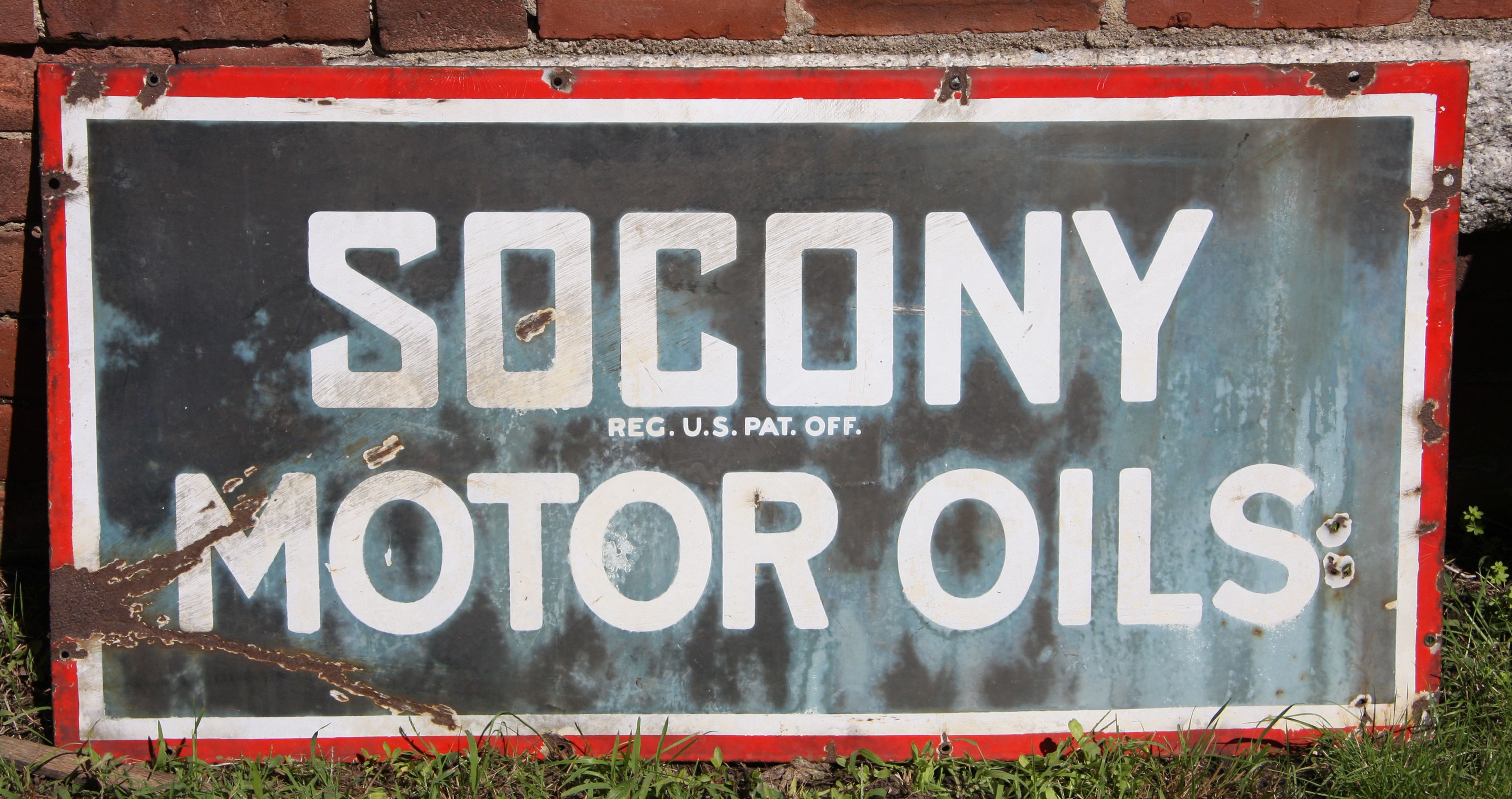 Bonhams Cars : A Socony Motor Oils porcelain sign,