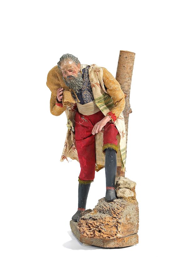 Bonhams : An Italian crèche figure of a man 19th century