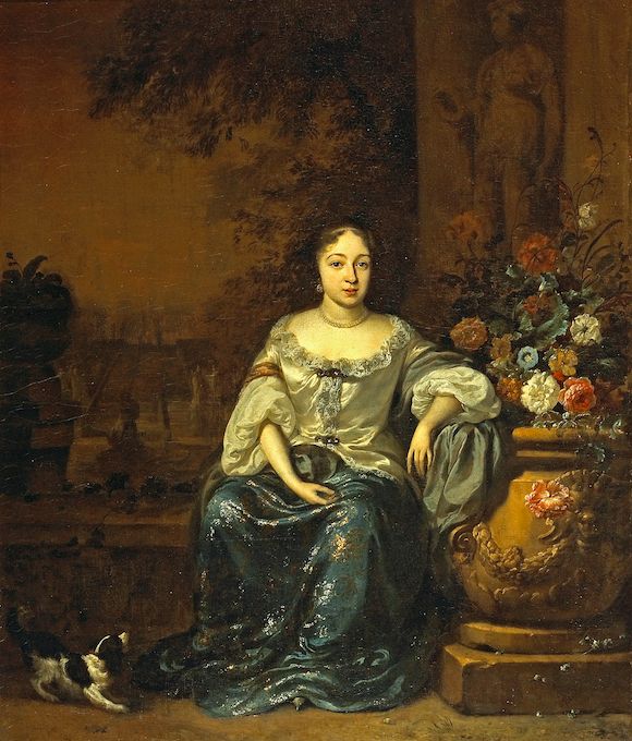 Bonhams : Jan Weenix (Dutch, 1640-1719) A portrait of a lady, seated ...