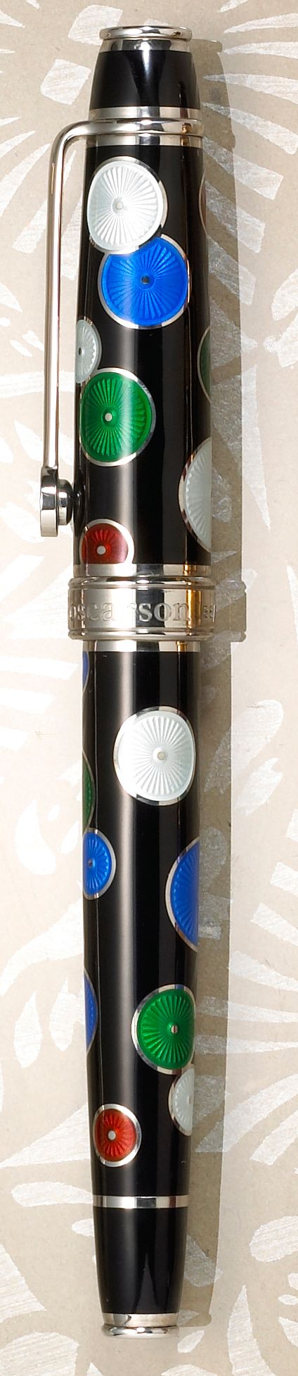 Bonhams : Black Enamel Pierrot Fountain Pen by David Oscarson