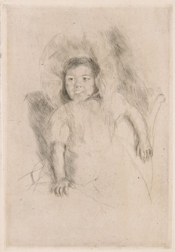 Bonhams : Mary Cassatt (American, 1844-1926); Margot Wearing a Bonnet ...