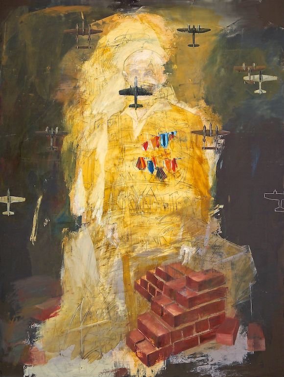 Bonhams : Deborah Oropallo (American, born 1954) Hero, 1987 80 x 50in