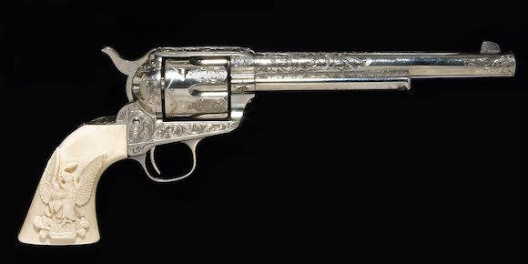 Bonhams : A custom engraved Colt Frontier Six Shooter single action ...