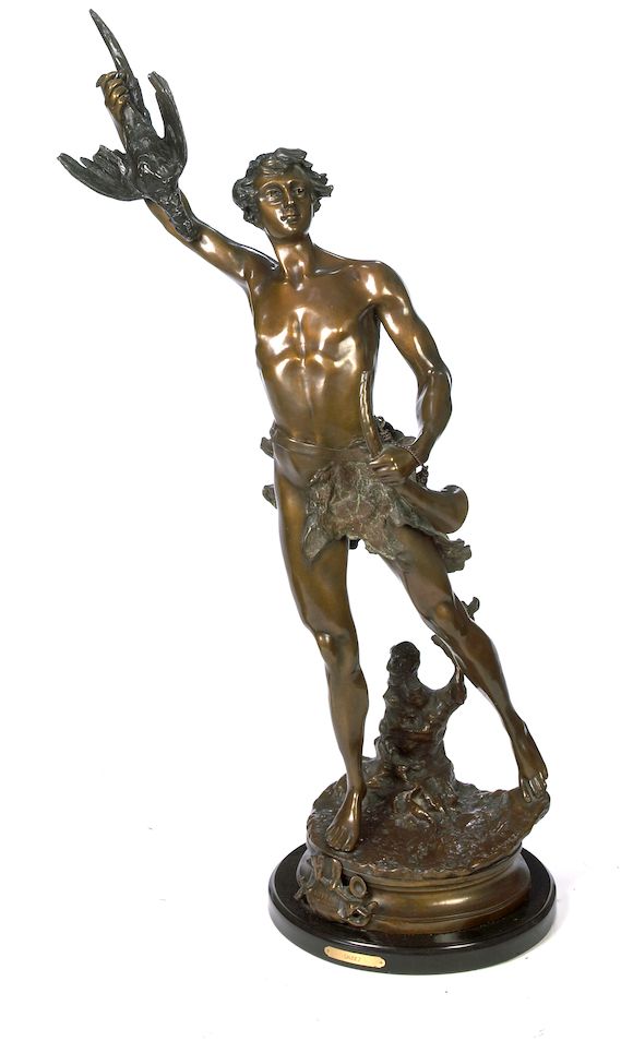 Bonhams : A French patinated bronze figure Acteon