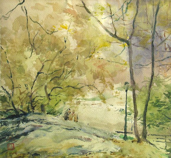 Bonhams : Chen Chi (Chinese, born 1912) Central park sight 10 1/2 x 11 ...