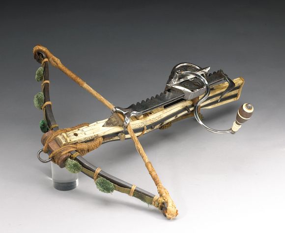 Bonhams : A German sporting crossbow and cranequin