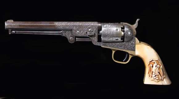 Bonhams : A custom engraved Colt Model 1851 Navy percussion revolver
