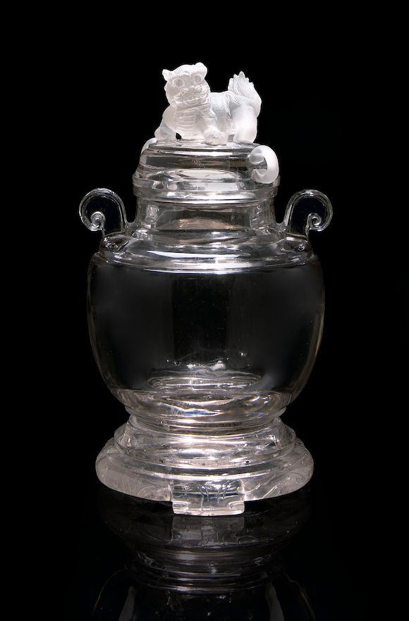 Bonhams : Carved Rock Crystal Quartz Jar