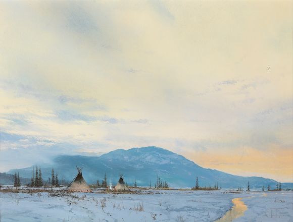 Bonhams : Thomas Kinkade (American, born 1958) 'Frozen Daybreak', 1984 ...