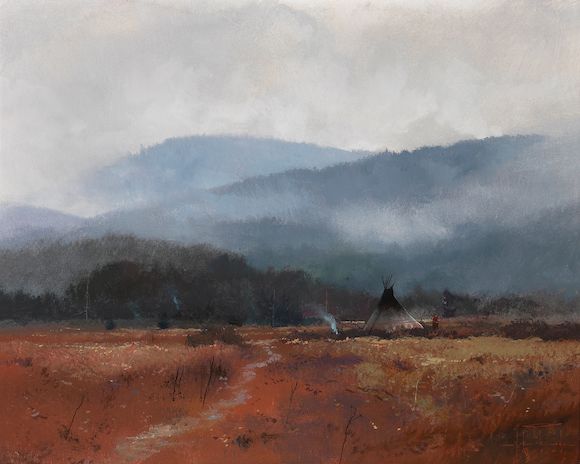 Bonhams : Thomas Kinkade (American, born 1958) Autumn mist, 1983 16 x ...