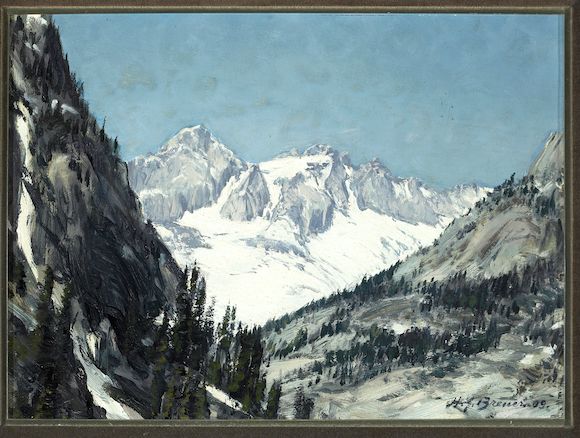 Bonhams : Henry Joseph Breuer (American, 1860-1932) Snow covered peaks ...