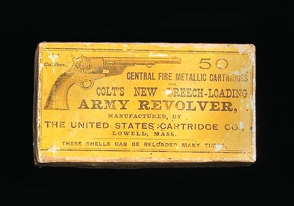Bonhams : A full and unopened box of 50 cartridges for Colt's New ...