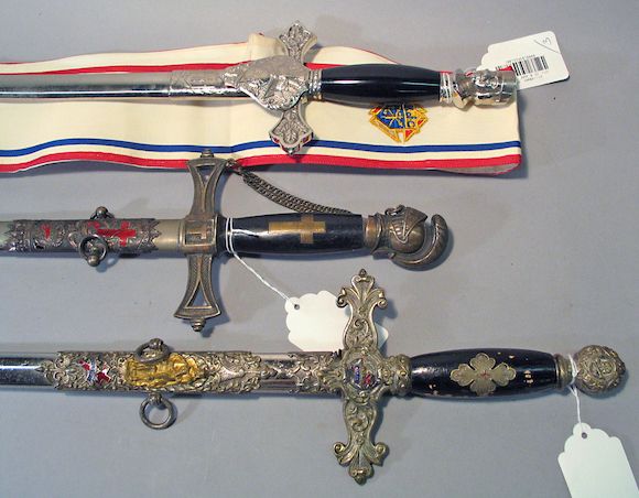 Bonhams : A lot of three American fraternal order swords