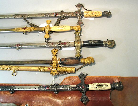 Bonhams : A lot of five American fraternal order swords
