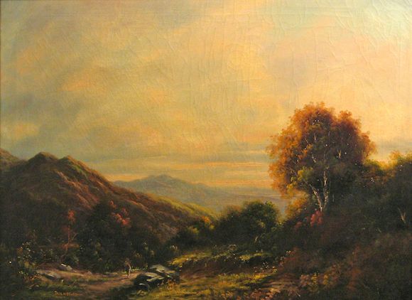 Bonhams : Paul Wesley (American) Sunlit peak 28 x 38in