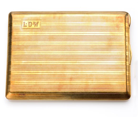 Bonhams : A 14k gold cigarette case