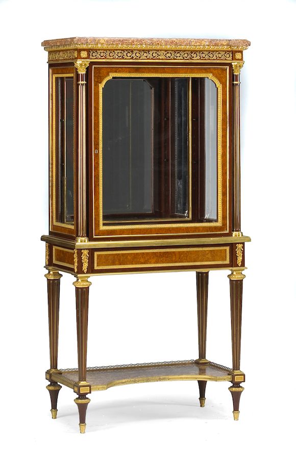 Bonhams : A fine Louis XVI style gilt bronze mounted yew wood and ...